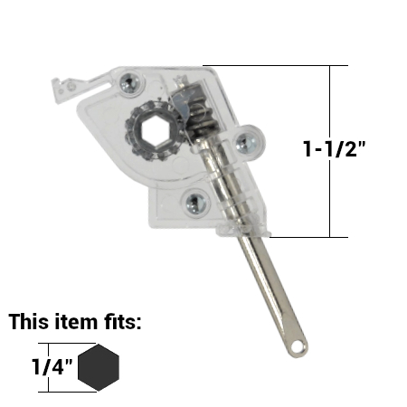 Premium Heavy Duty Low Profile Wand Tilt Gear (Clear) | BlindParts.com