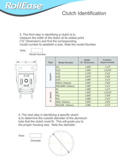 RollEase Repair Parts