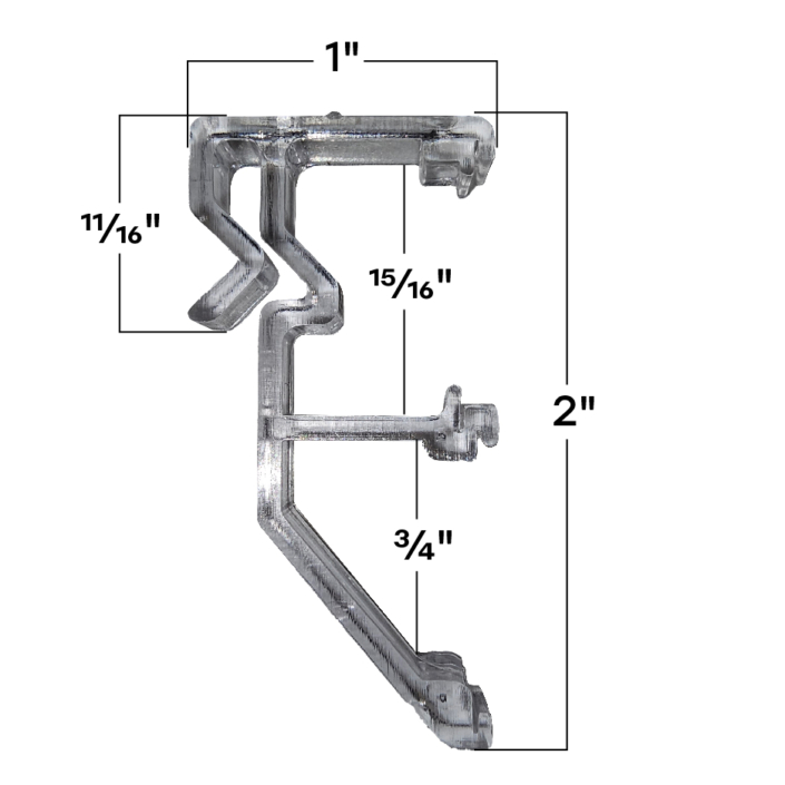 1 Inch Valance Clip For Double Slat Mini Blind Valance #3 - BlindParts.com